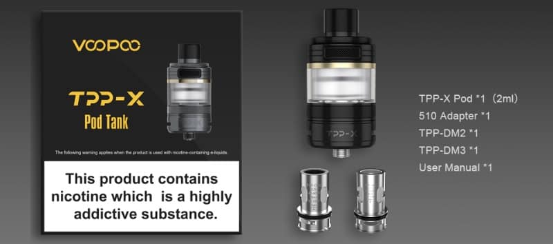 VooPoo TPP X Pod Tank with 510 Base | VAPEAPE Ireland | VOOPOO