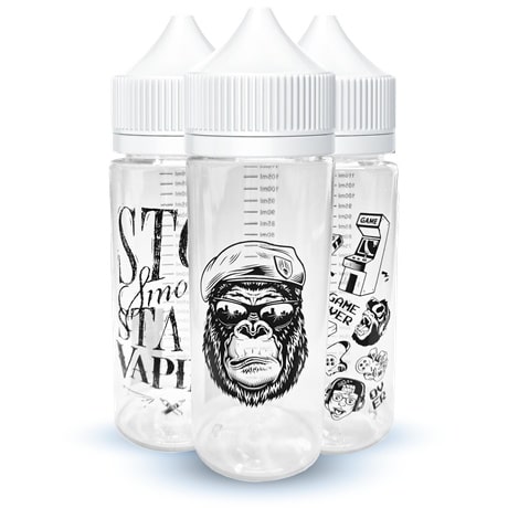 Chubby Gorilla Bottle 120ml with Design | VAPEAPE Ireland - DIY Vape